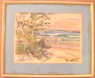 VINTAGE SIGNED CECILE RYDEN JOHNSON BAHAMAS LITHO PRINT - Art Prints