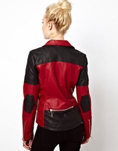 HANDMADE WOMEN FASHION LEATHER JACKET, WOMENS RED AND BLACK COLOR ...