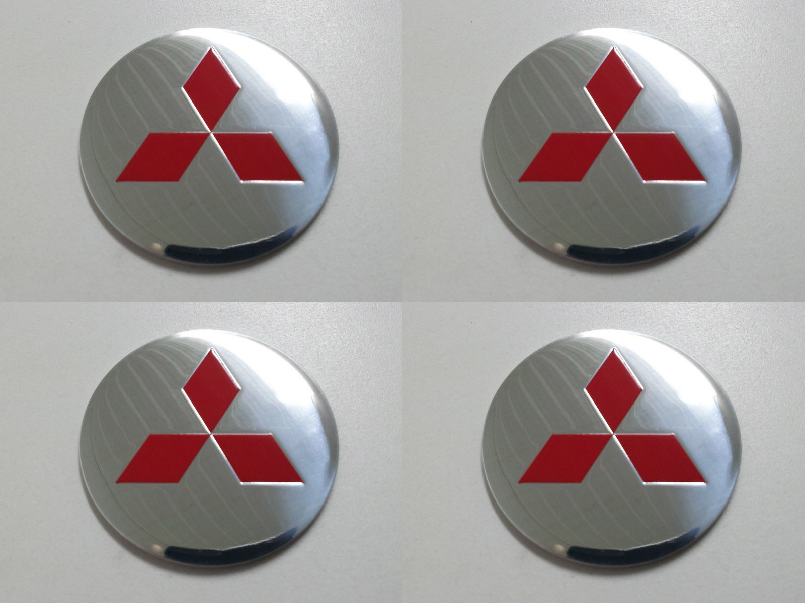 Mitsubishi 2 - Set of 4 Metal Stickers for Wheel Center Caps Logo ...