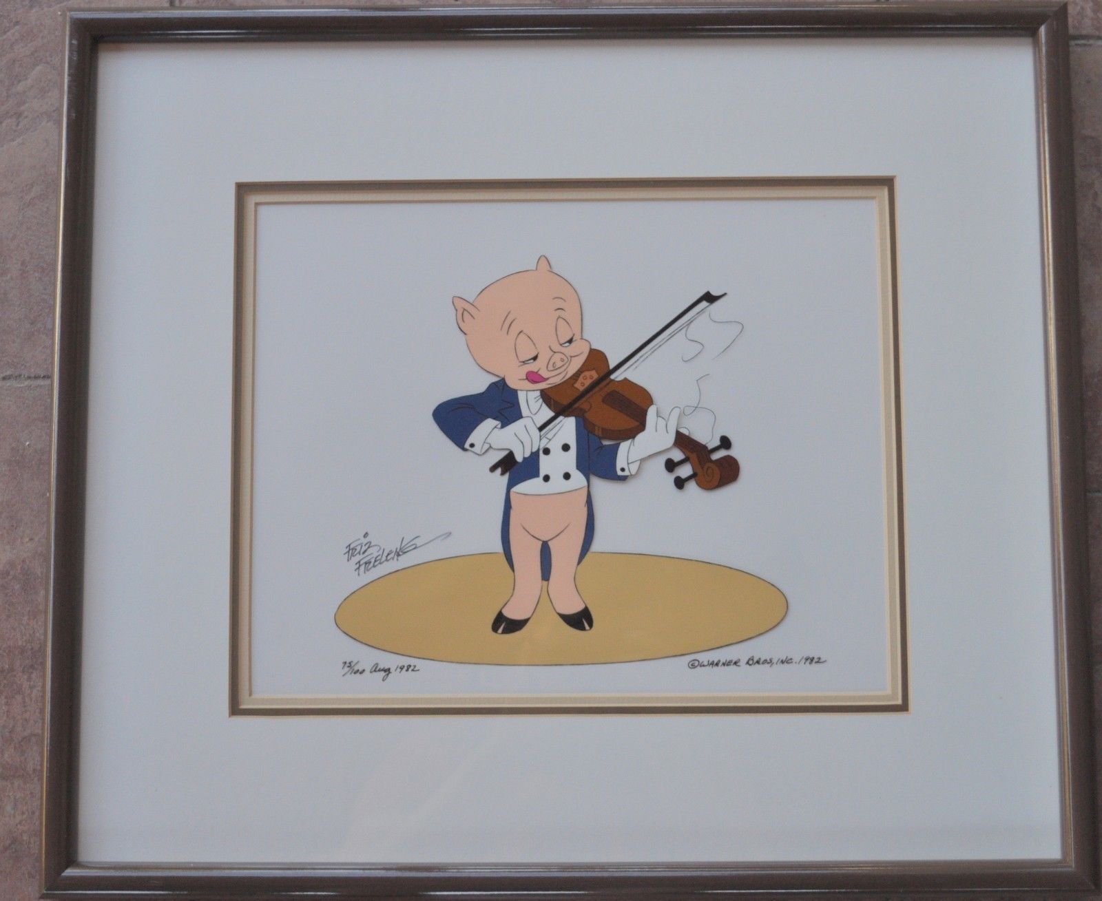 SIGNED Friz Freleng Warner Bros Animation Art Limited Edition Cel Porky ... SIGNED Friz Freleng Warner Bros Animation Art Limited Edition Cel Porky ...