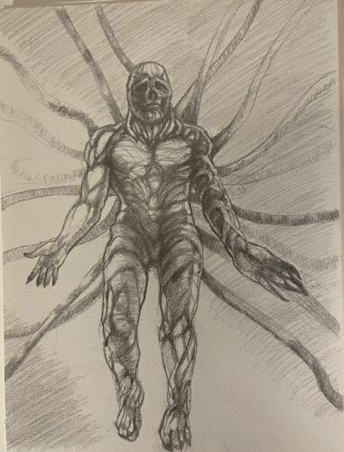 Stranger Things Vecna, Original Art 8 x 10, pencil and paper, black and ...
