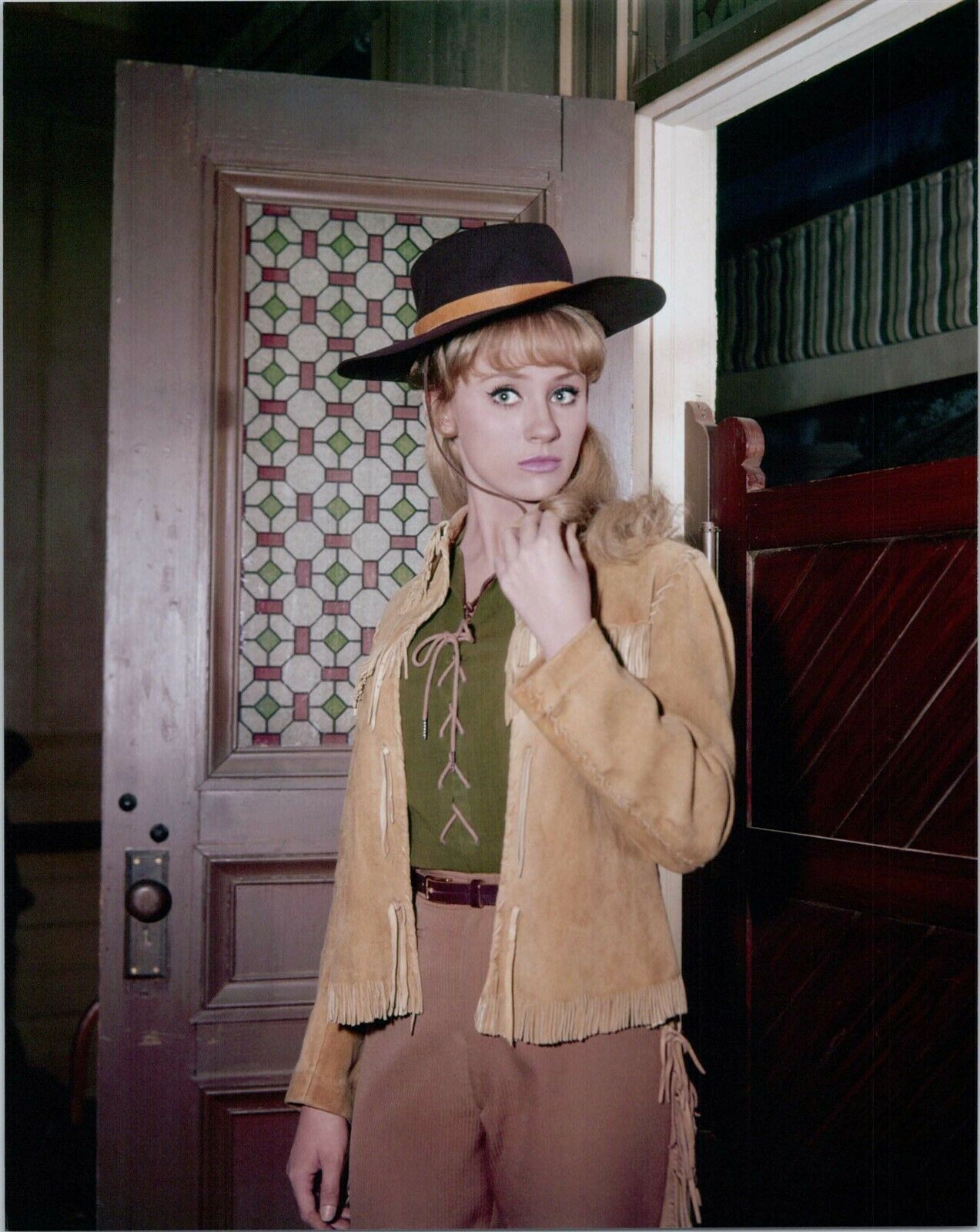 Melody Patterson Wrangler Jane from F-Troop poses in outfit next to ...