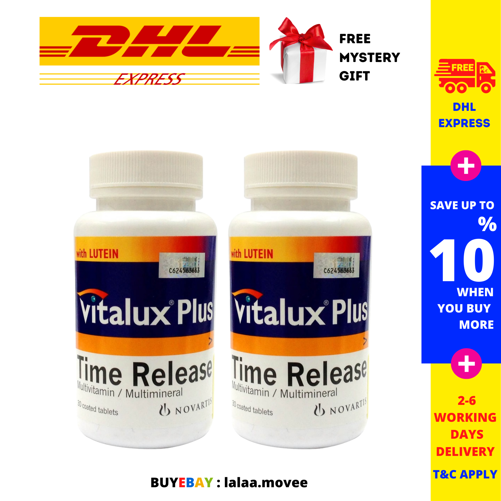 2 X Vitalux Plus Time Release Multivitamin & Minerals Optimal Eye ...