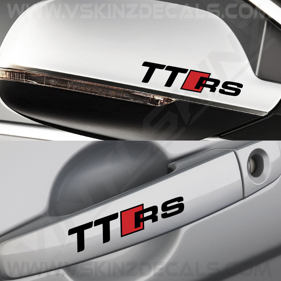 Audi TTRS Logo Premium Cast Mirror / Handle Decals Kit Stickers TT RS ...