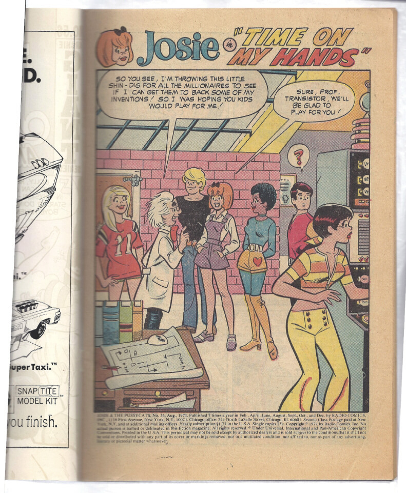 Archie Comics Josie & the Pussycats 1971 Giant Series #56 Vintage Comic ...