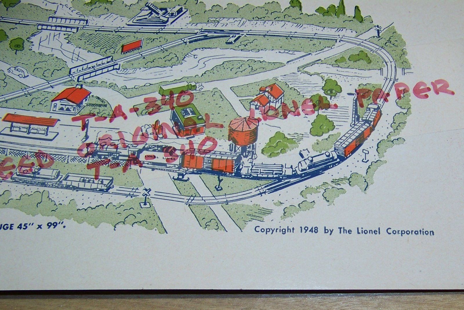 Lionel train 1948 paper buildings cutout original foldout poster ...