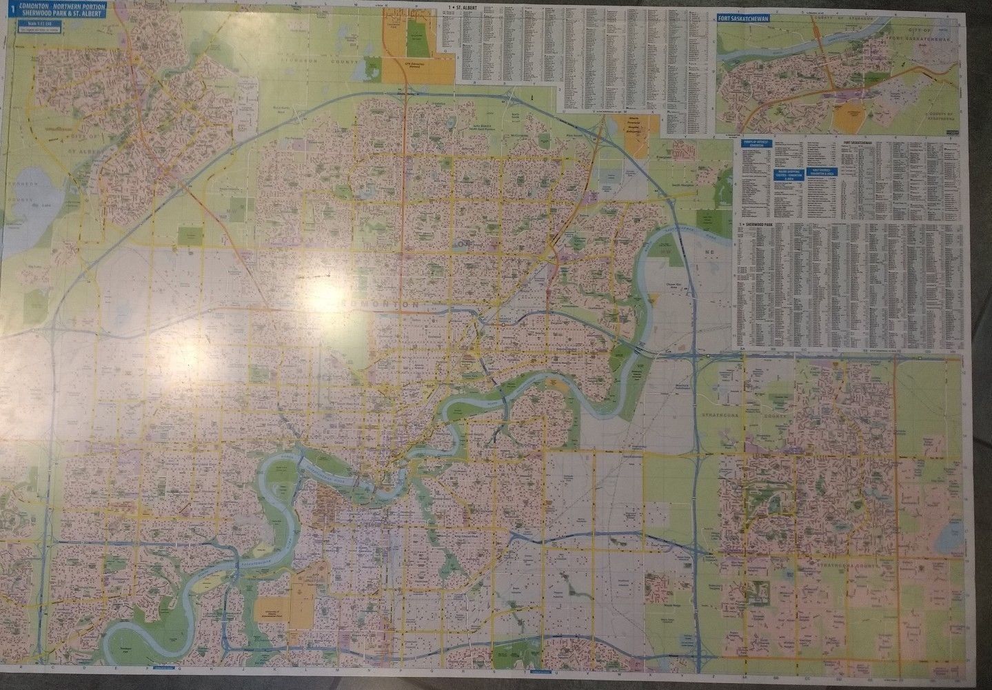 Edmonton Alberta Laminated Wall Map (G) - Canada
