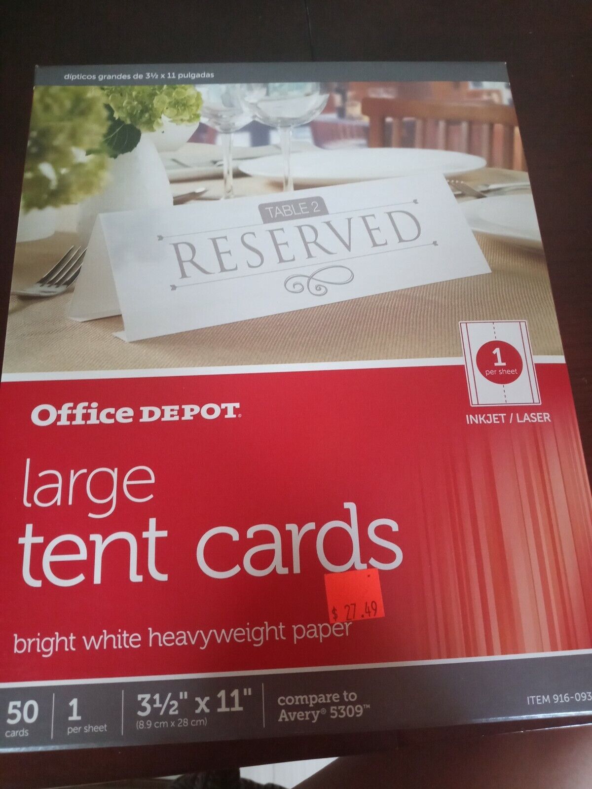 Office Depot Large Tent Cards and similar items
