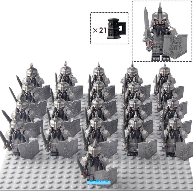 The Lord Of The Rings Dwarf Army Lego Moc Minifigures Toys Set 21pcs