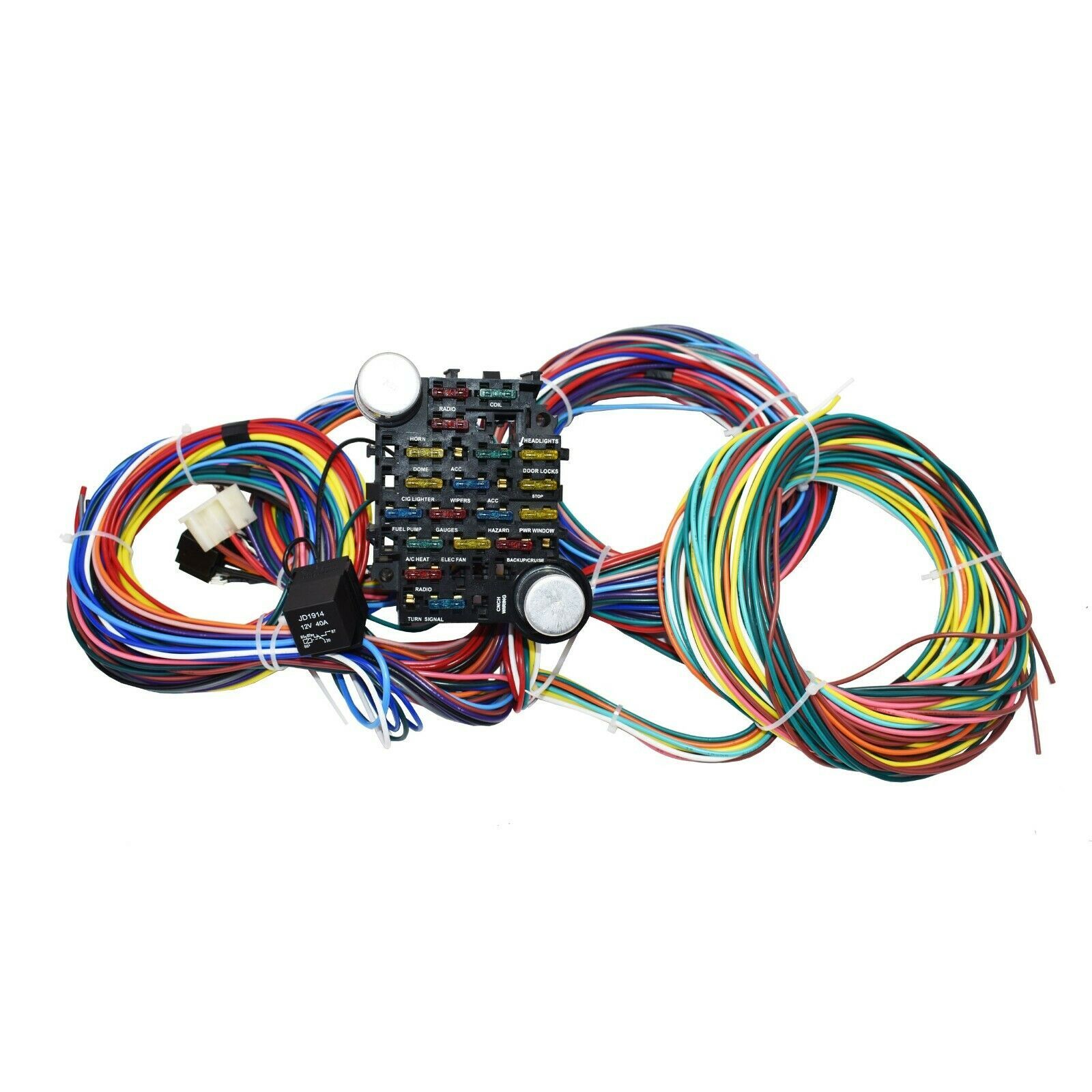 21 Circuit Street Hot Rat Rod Custom Universal Color Wiring Wire Kit XL ...