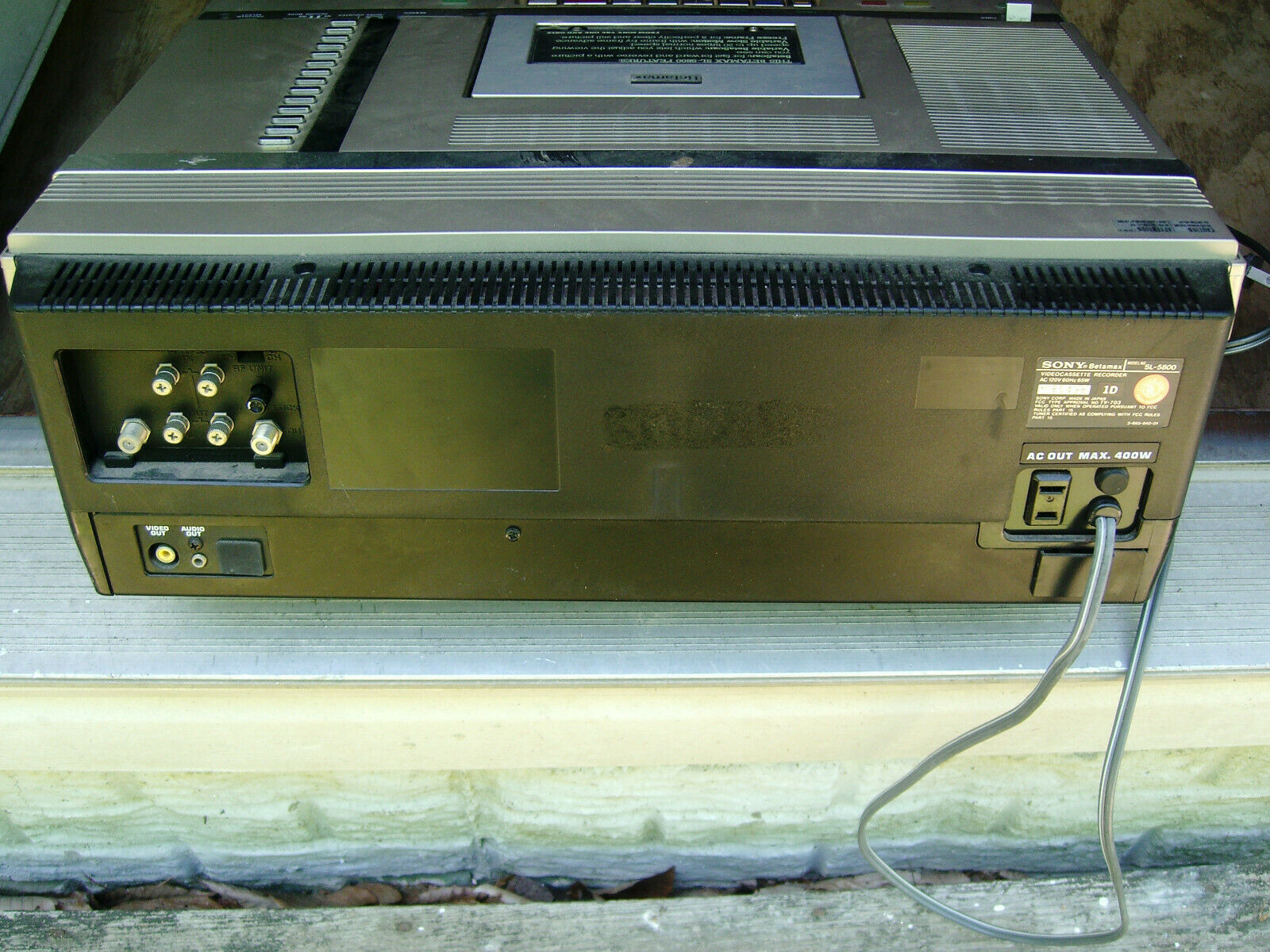 Sony Betamax Beta VCR Time Commander SL-5800 Video Cassette Recorder ...