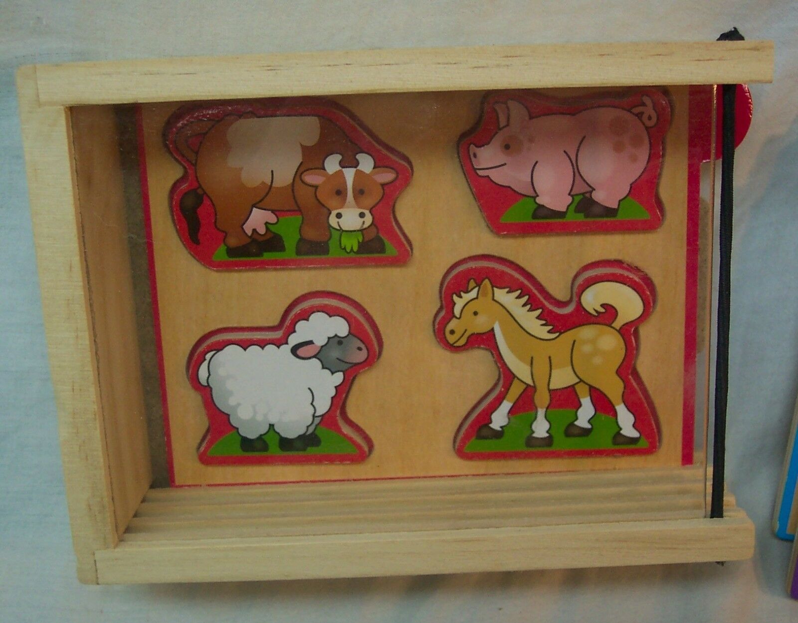 Melissa & Doug 4 MINI WOODEN PUZZLES Puzzle Pack SET Animal ZOO FARM ...