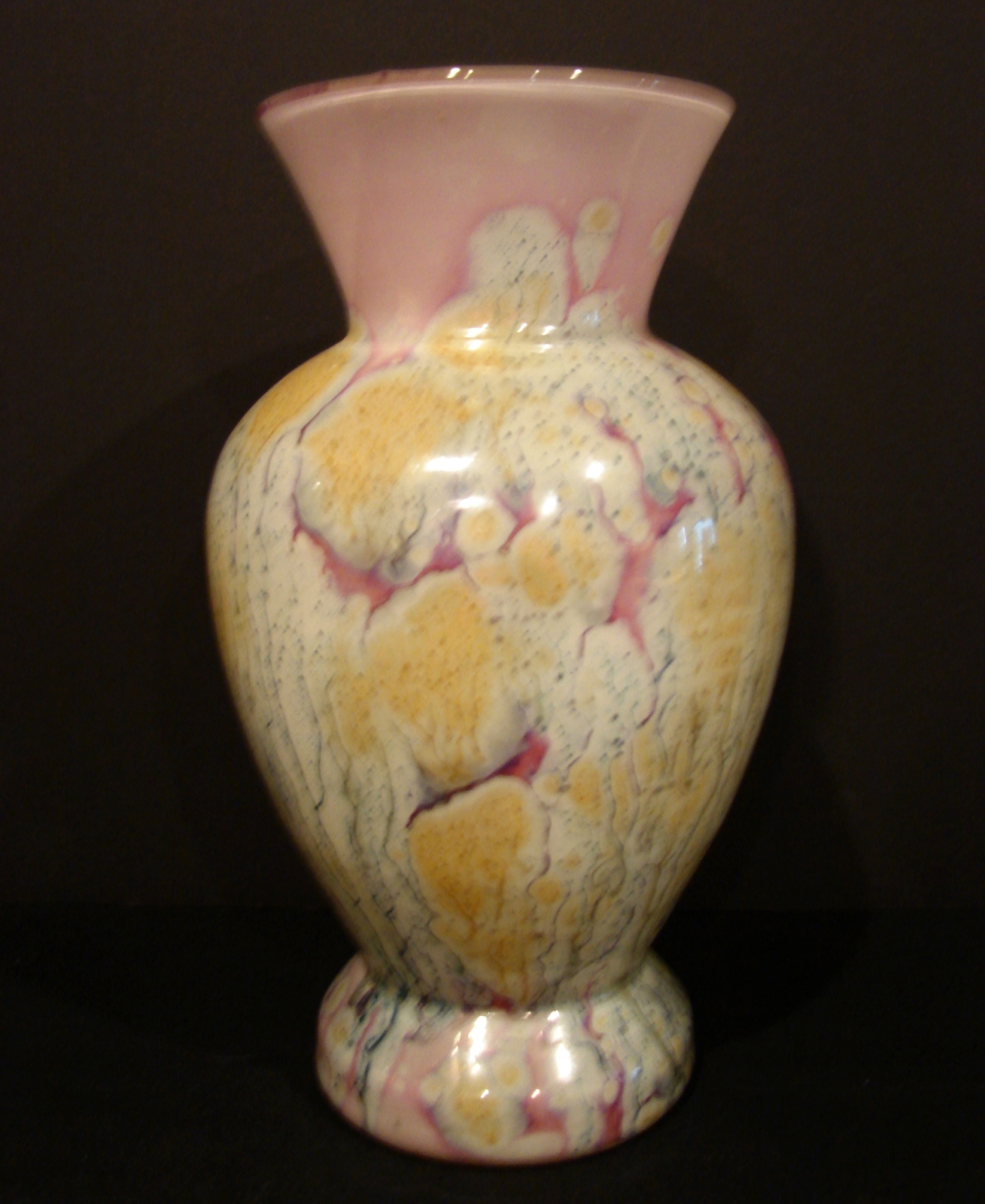 Simron Unique Multi Color Glass Vase Hand Painted in Israel - Vases