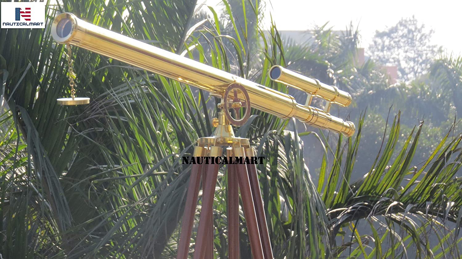 Large Double Barrel Telescope Brass Ship Telescope Nautical Telescope ...