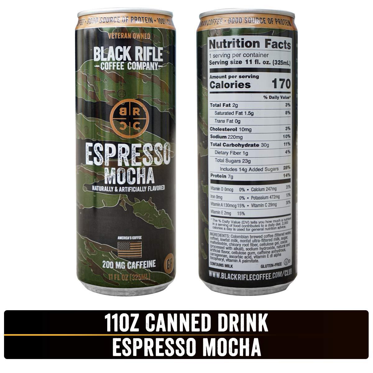 Black Rifle Coffee Co. Ready to Drink Coffee 12 Pack Espresso Mocha ...