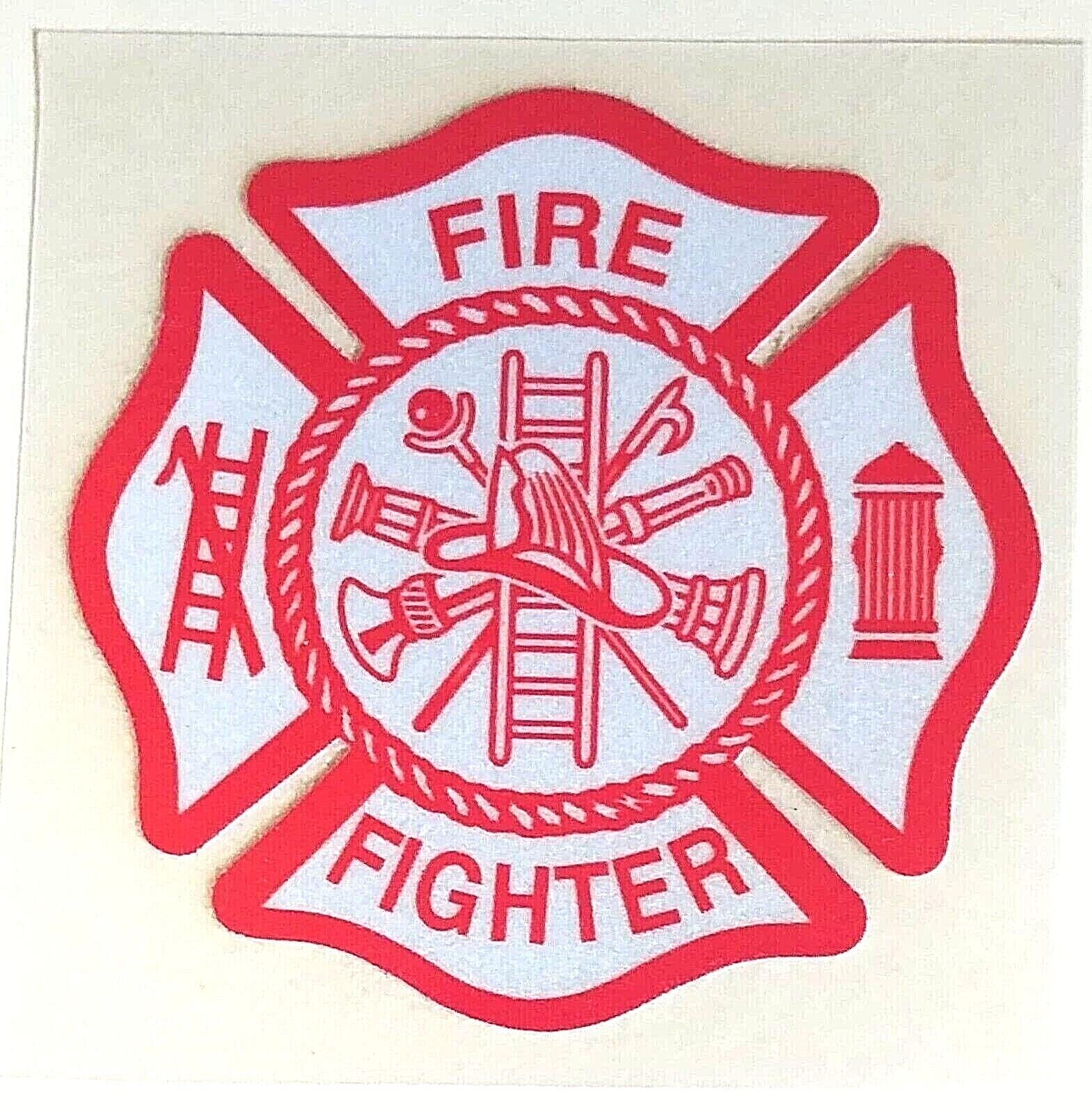 FIREFIGHTER HIGHLY REFLECTIVE 3" Die Cut Maltese Cross Decal - Fireman ...