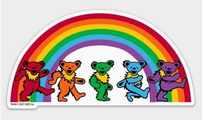 Grateful Dead Rainbow Dancing Bears Vinyl Sticker Deadhead Car Decal ...