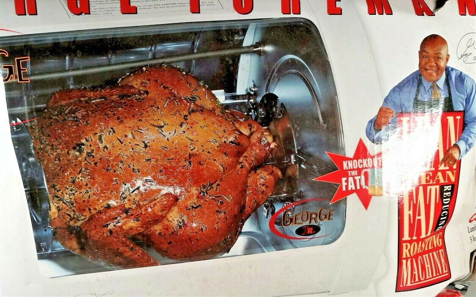 George Foreman Jr Rotisserie Grill & Veggie Basket Kabobs GR82B Great ...