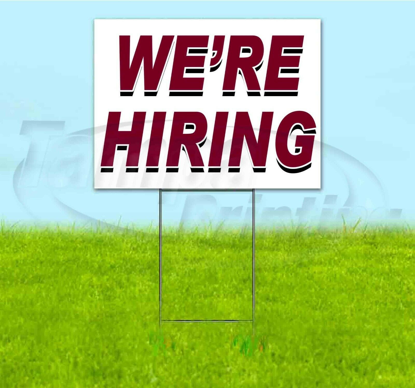 WE'RE HIRING 18x24 Yard Sign WITH STAKE Corrugated Bandit BUSINESS ...