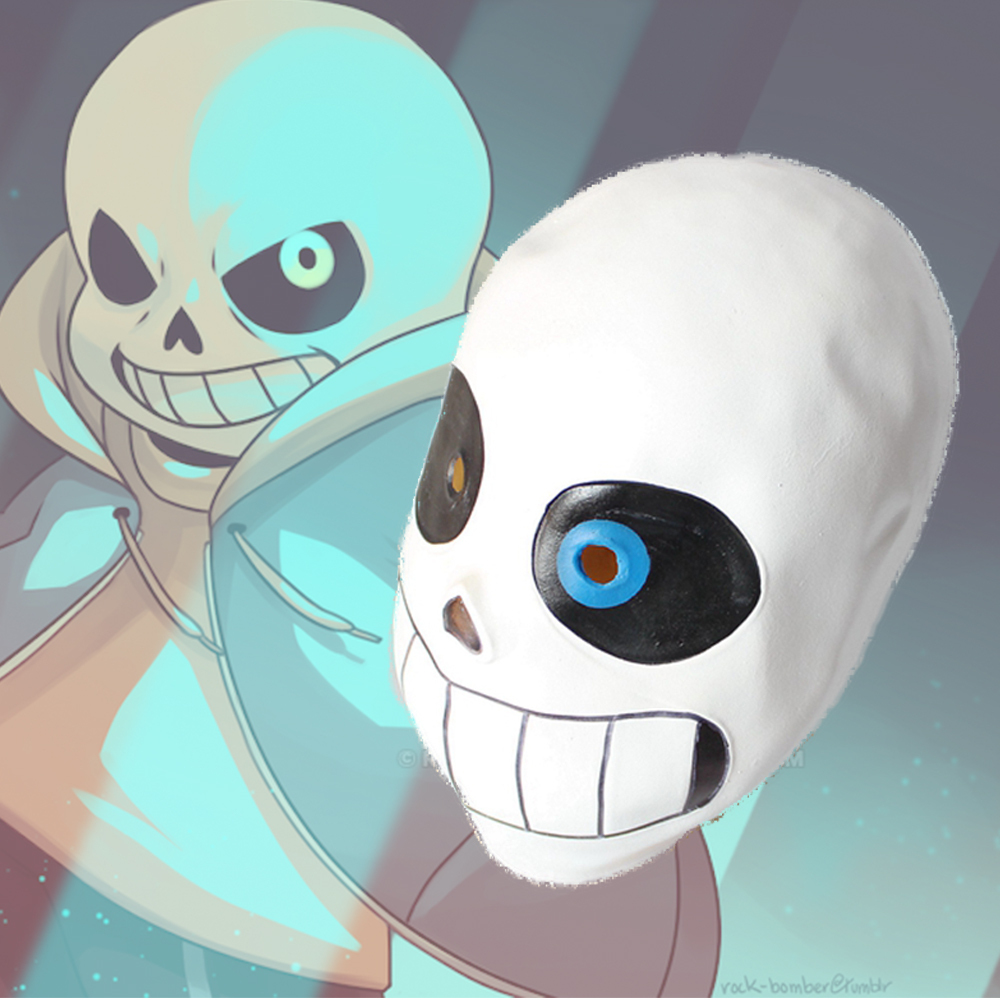 Undertale Mask Helmet Halloween Cosplay Season Natural Latex Sans Blue ...