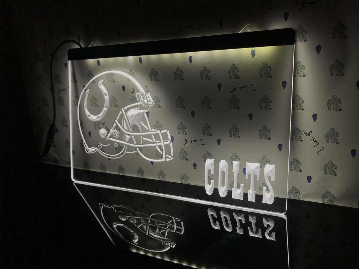 NFL INDIANAPOLIS COLTS LED Neon Sign for Game Room,Office,Bar,Man Cave ...