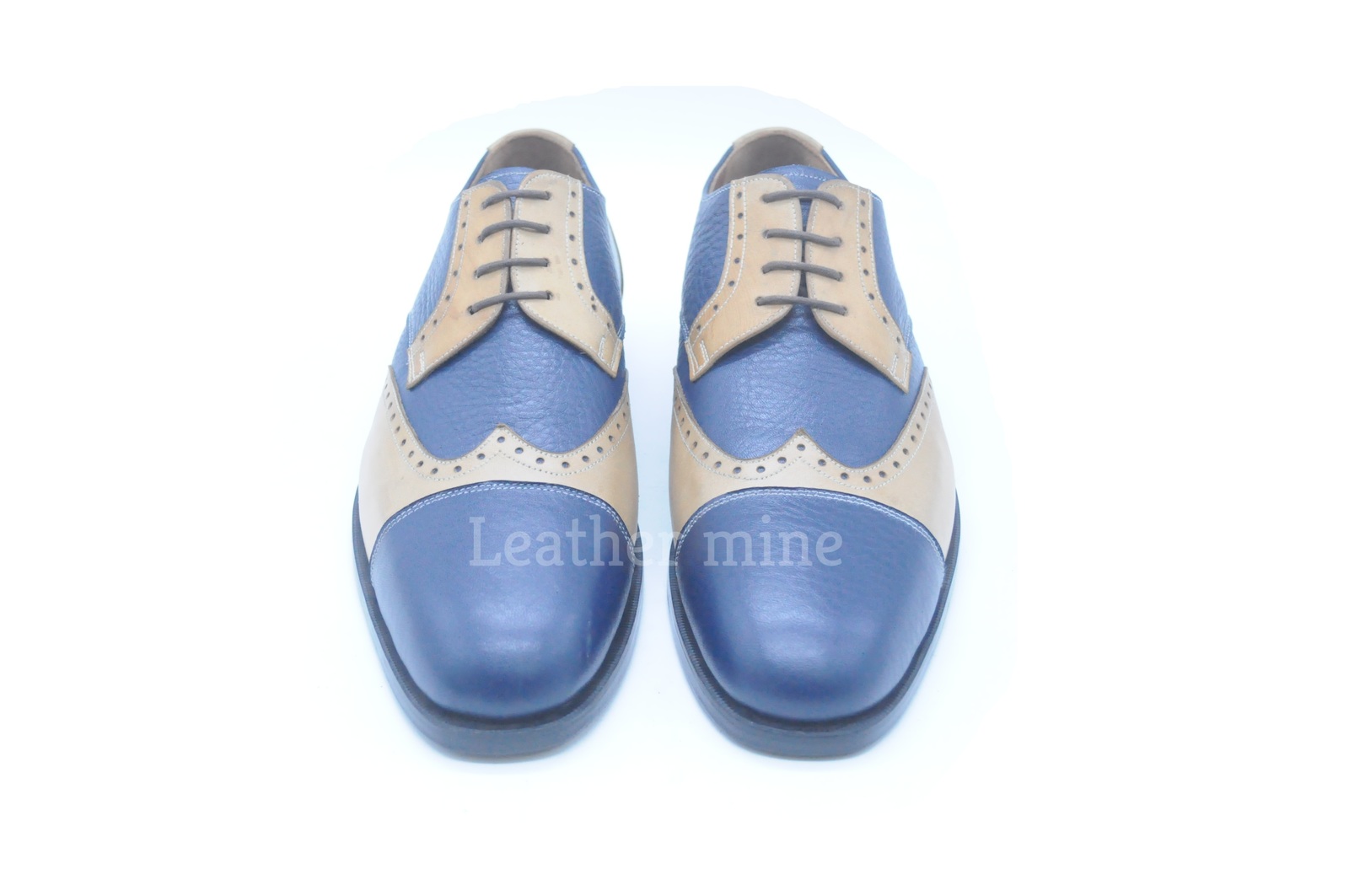 Handmade Leather two tone lace up Dress Shoes Genuine Leather Custom ...