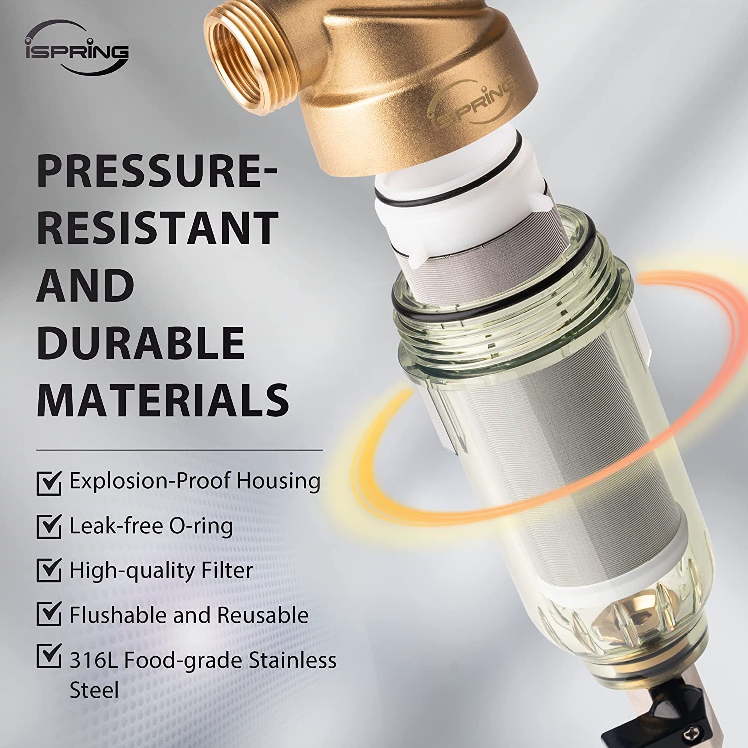 Ispring Wsp-50Sl Reusable Whole House Spin Down Sediment Water, 50 Micron. - Water Filters ...