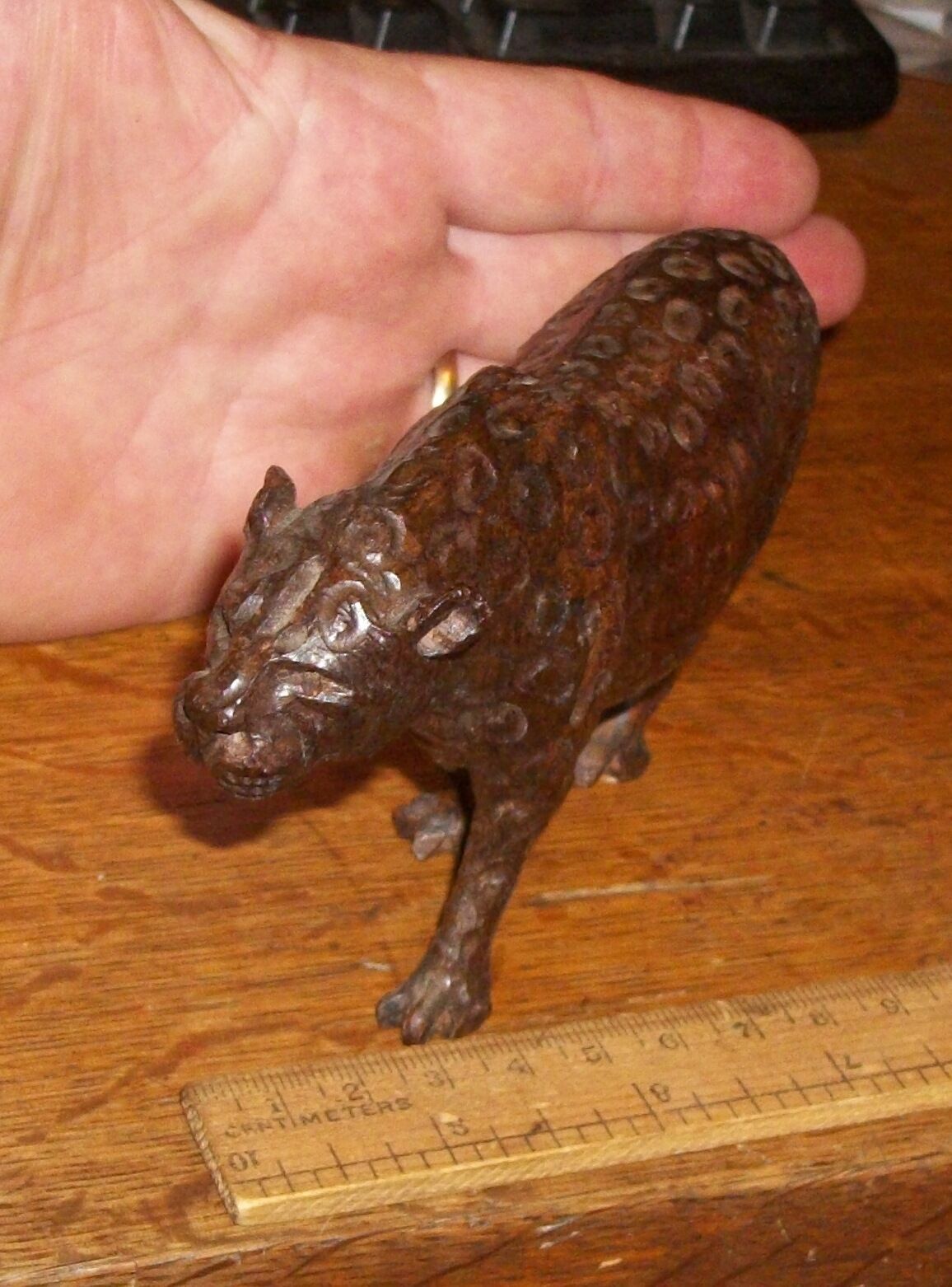 HAND CARVED WOOD CARVING LEOPARD JUNGLE CAT WOODEN FIGURE MPINGO KEREWE ...
