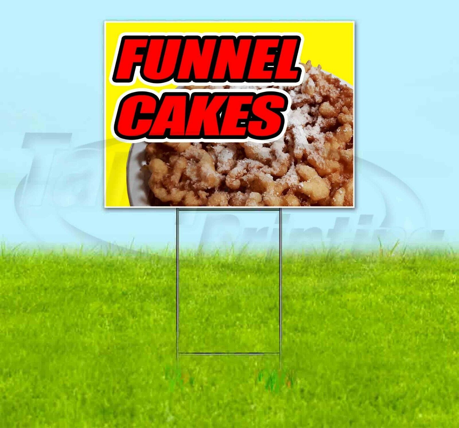 FUNNEL CAKES Yard Sign Corrugated Plastic Bandit Lawn Decorations USA ...