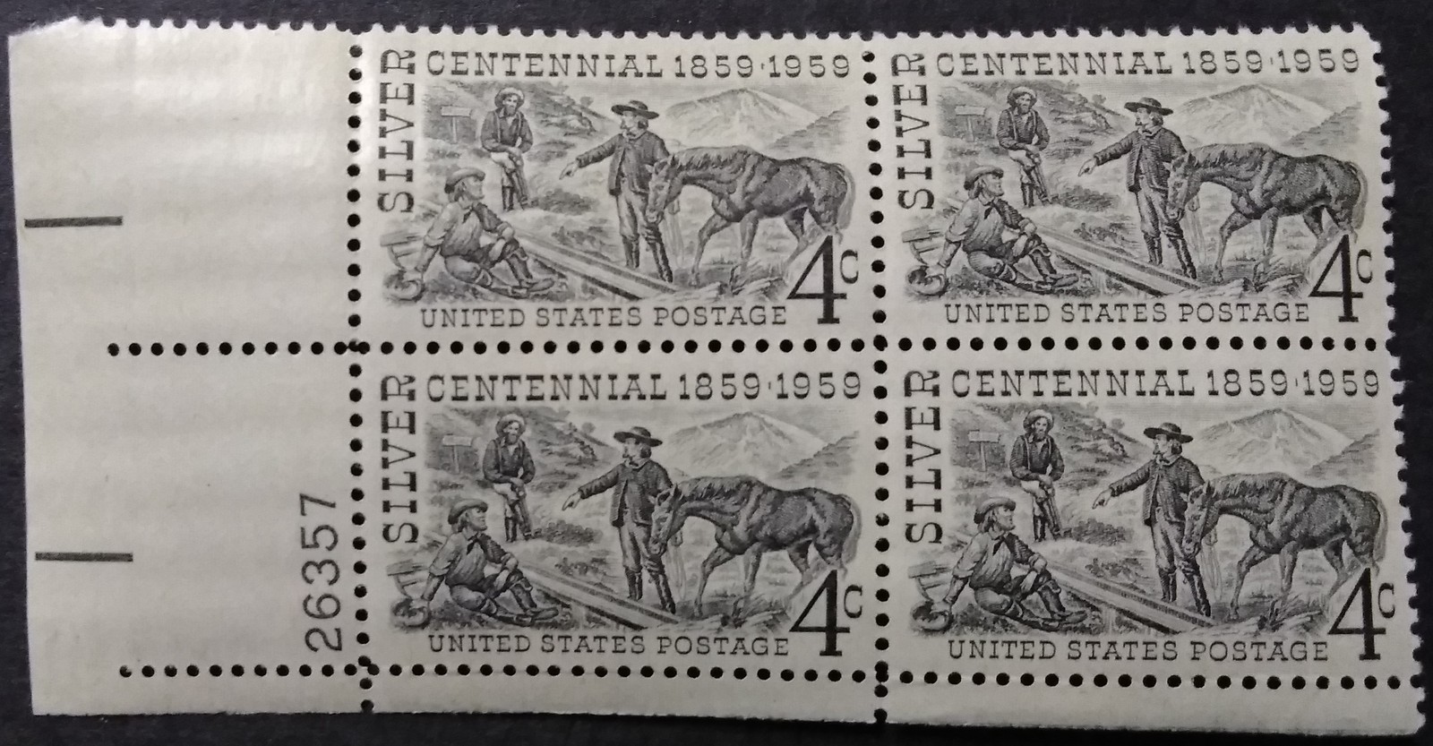 Silver Centennial Set of Four Unused US Postage Stamps - United States