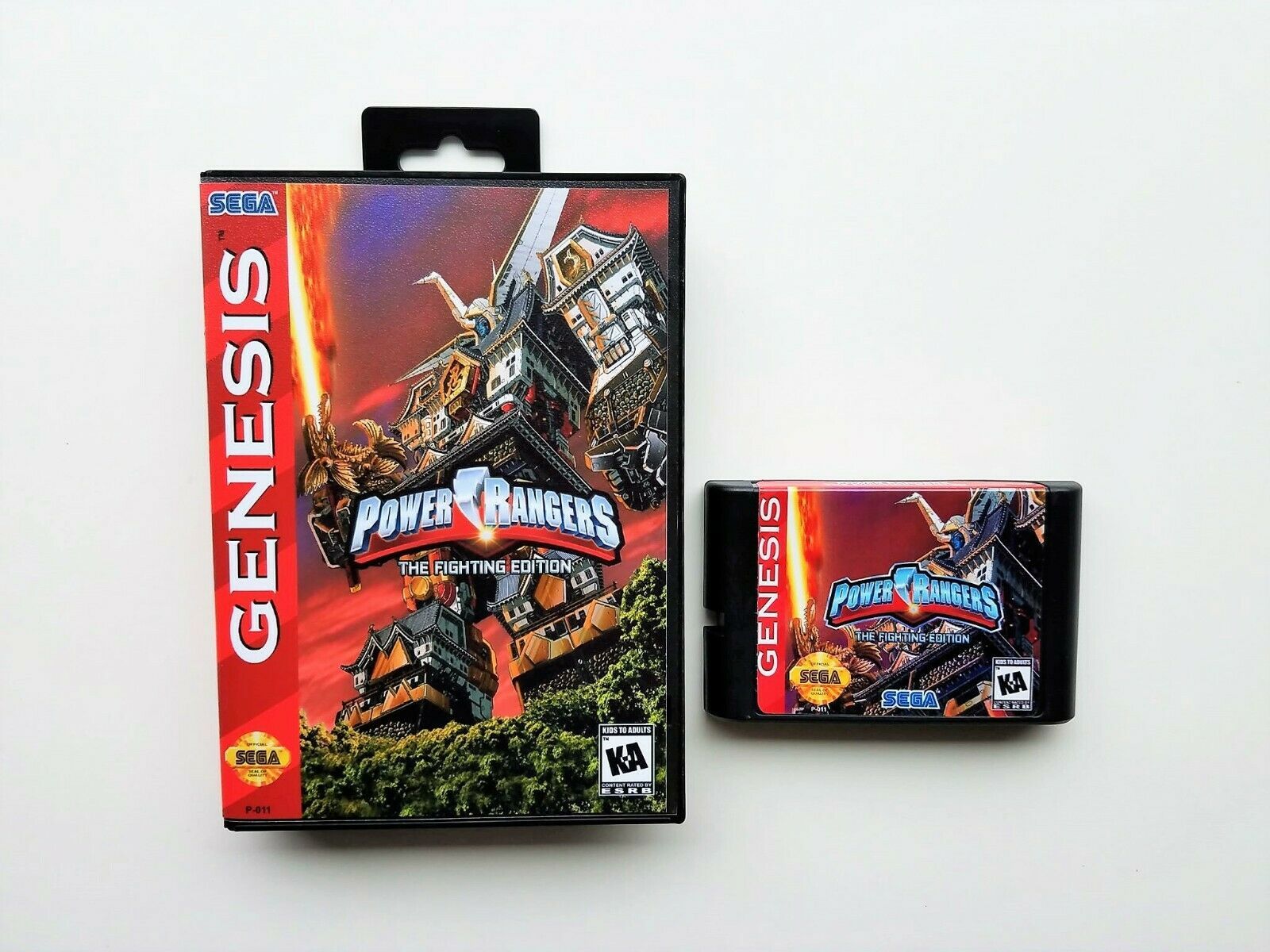 Mighty Morphin Power Rangers Fighting Edition Custom Case / Game - Sega ...