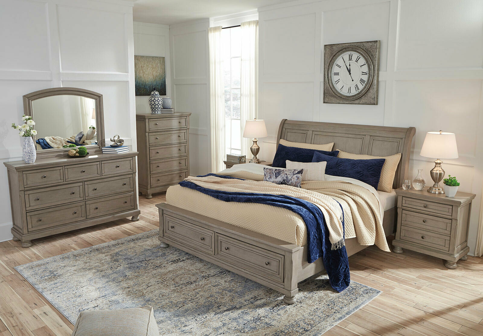 NEW Country Cottage Gray Solid Wood Furniture MAINZ 5pcs King Size NEW Country Cottage Gray Solid Wood Furniture MAINZ 5pcs King Size