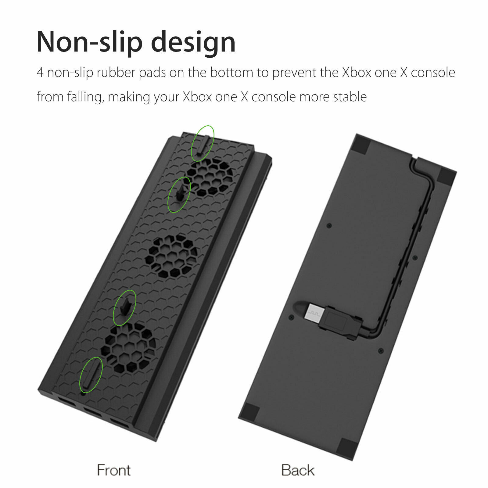 For Xbox One X Console Cooler Cooling Dock Vertical Stand W/ 3 Cooling ...