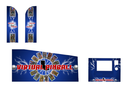 virtual blue Arcade1up Pinball Design Decal Pinball vinyl,Arcade 1up ...