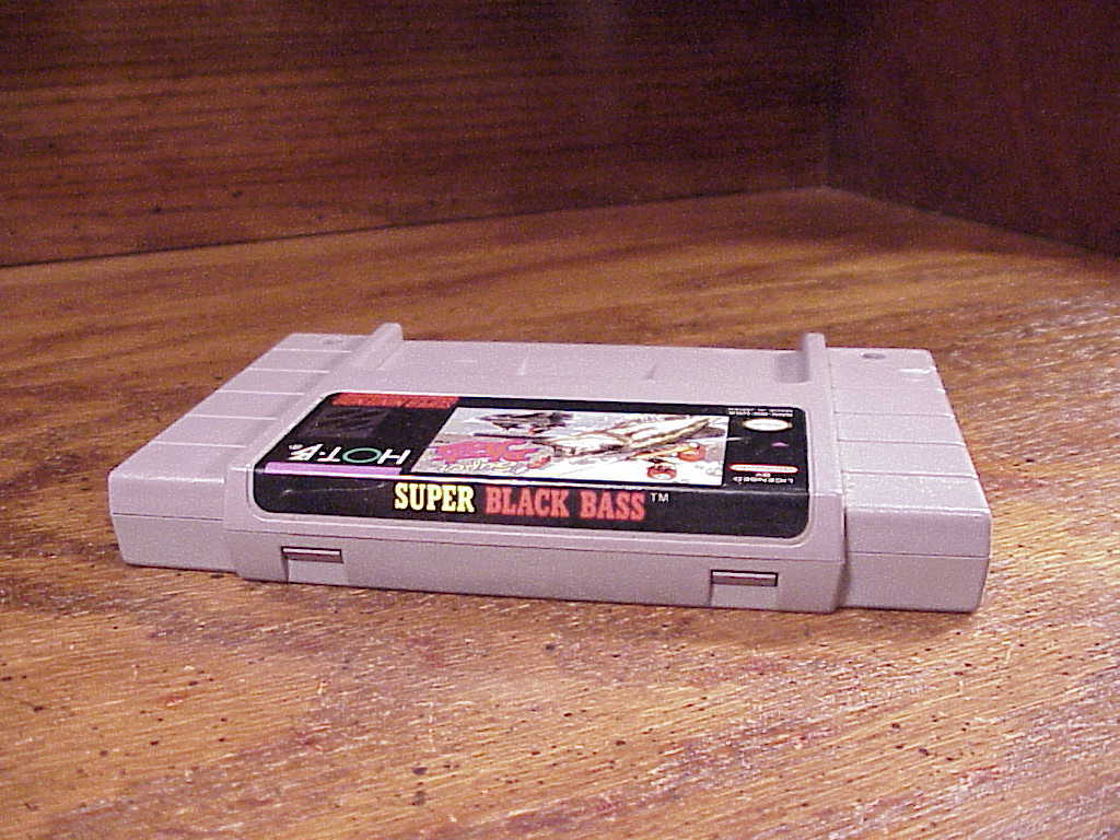 SNES The Super Black Bass Game Cartridge, no. SNS-BQ-USA, used, cleaned ...