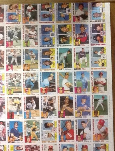 Topps 1984 uncut Nestle baseball cards sheet very rare!! - Sports ...