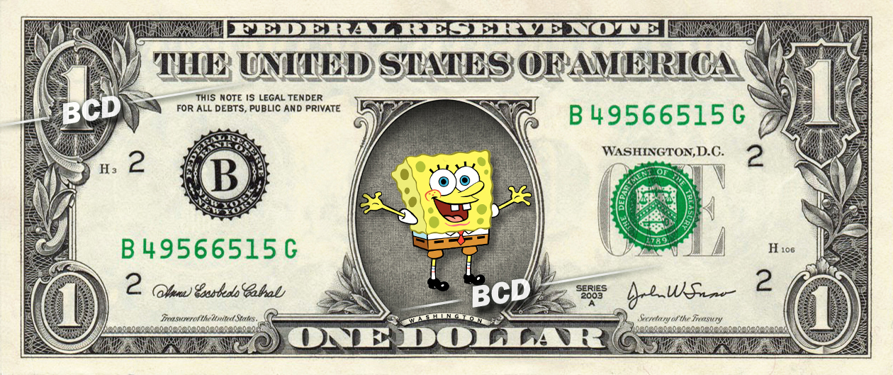 SPONGEBOB SQUAREPANTS on REAL Dollar Bill - Collectible Celebrity Cash ...