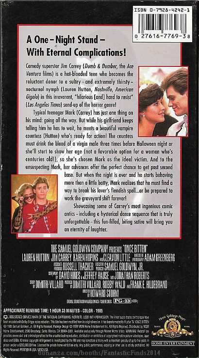 VHS - Once Bitten (1985) *Lauren Hutton / Karen Hopins / Jim Carrey ...