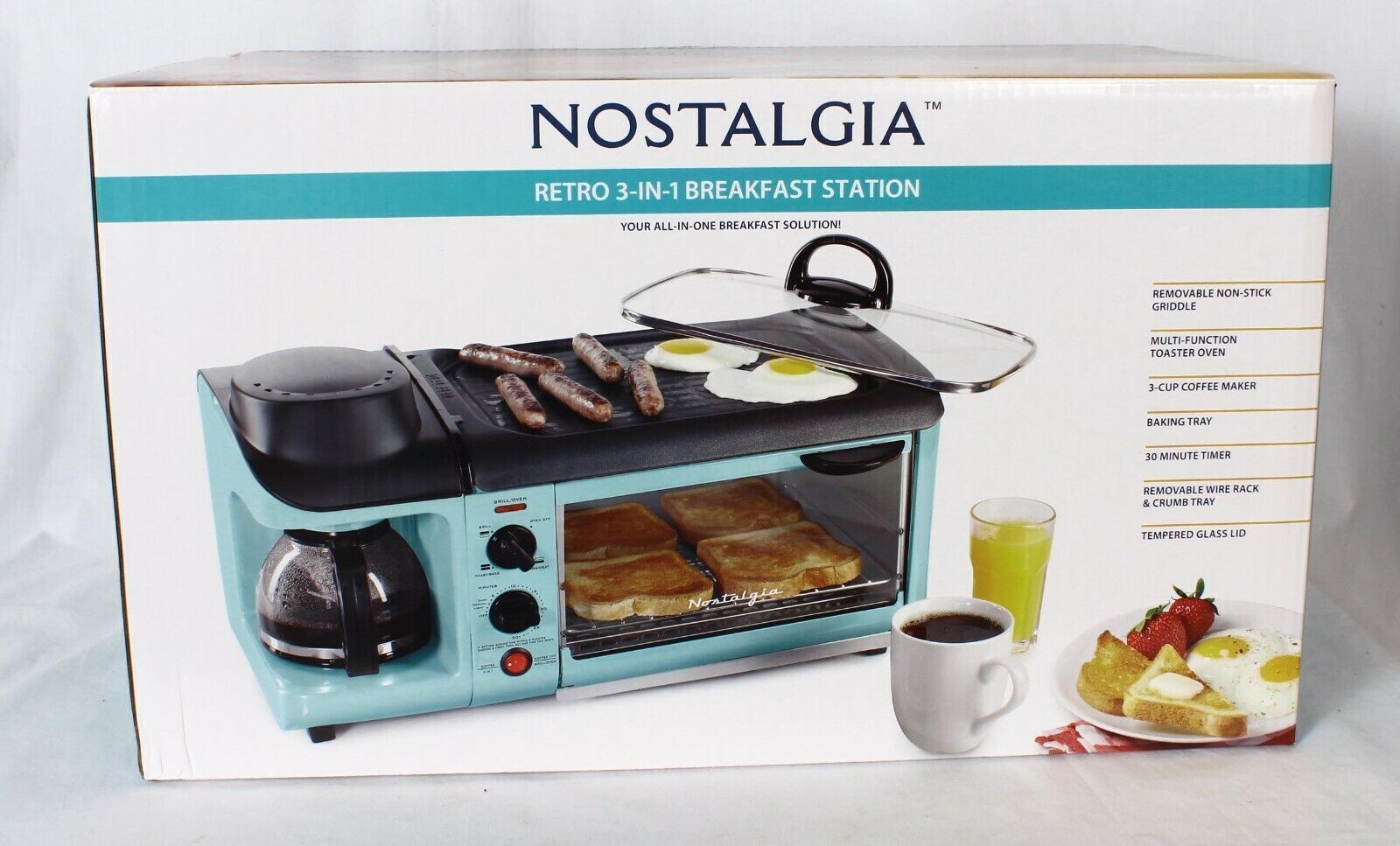 Nostalgia Electrics 50s-Style Breakfast Station Coffee Maker Toaster ...