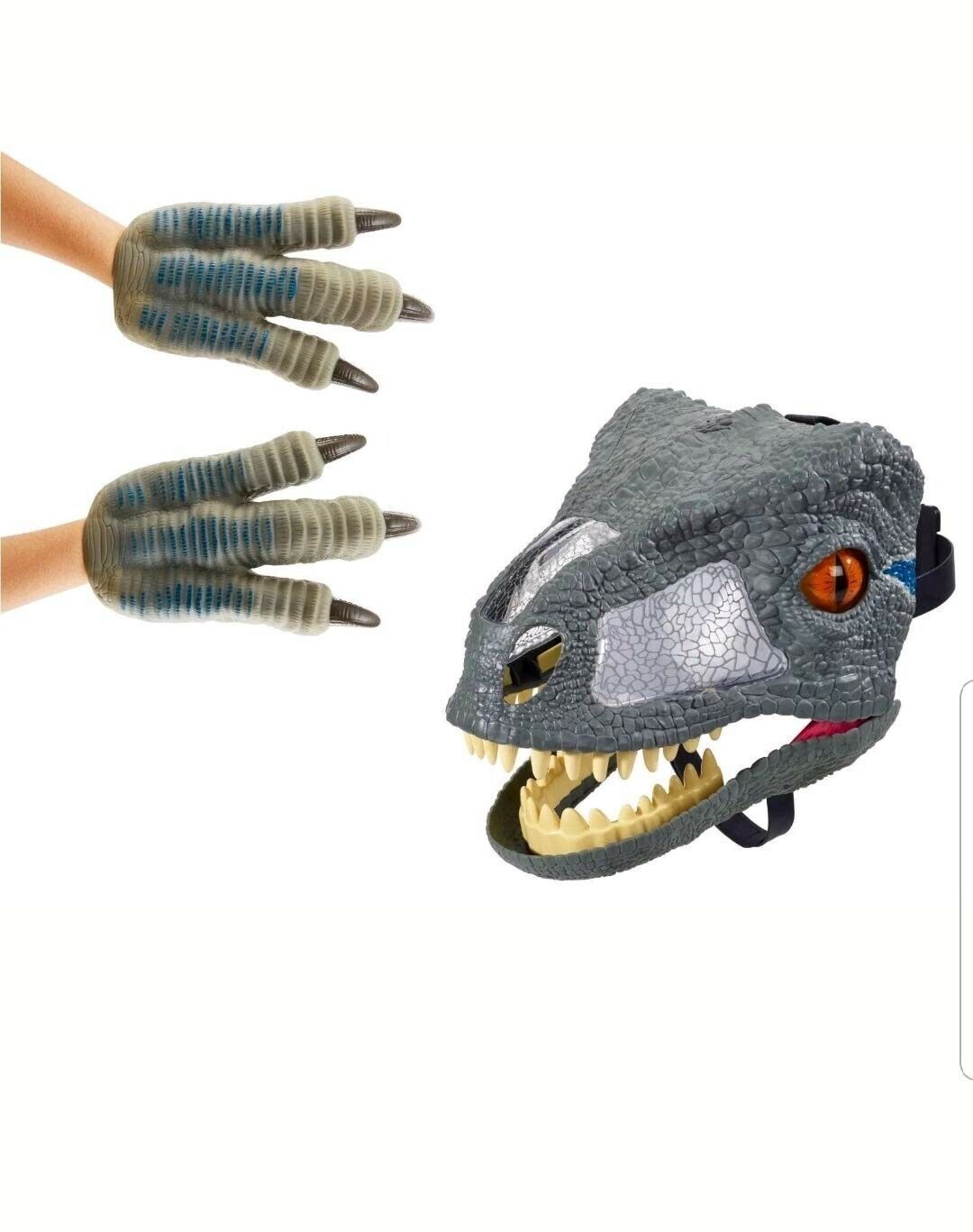 New Jurassic World Velociraptor Blue Chomp N Roar Mask & Velociraptor ...
