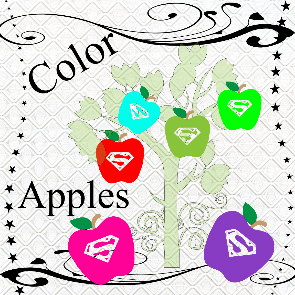 Color Apples 4-Digital ClipArt-Art Clip-Gift Tag-Scrapbook-banner-gift ...