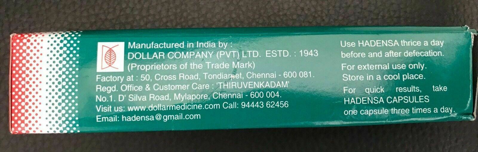 Hadensa ointment Chronic Constipation Bleeding Piles Haemorrhoids ...