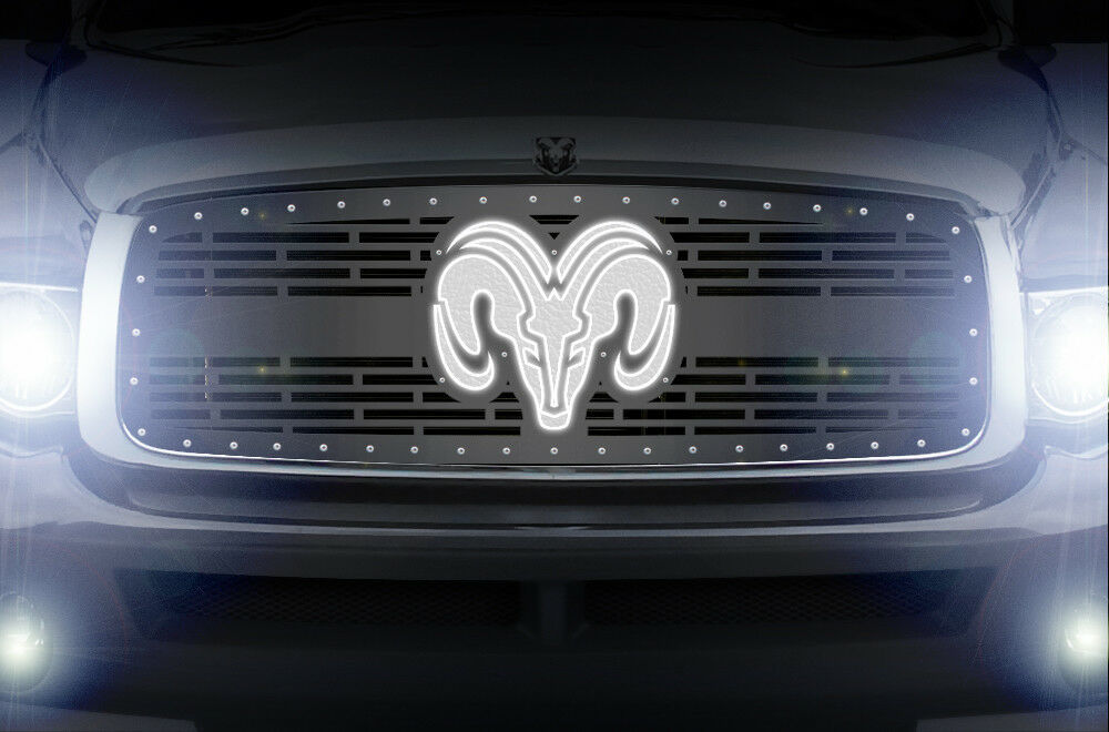Custom Lit Acrylic LED RAM HEAD Grille for 02-05 Dodge Ram 1500/2500 ...