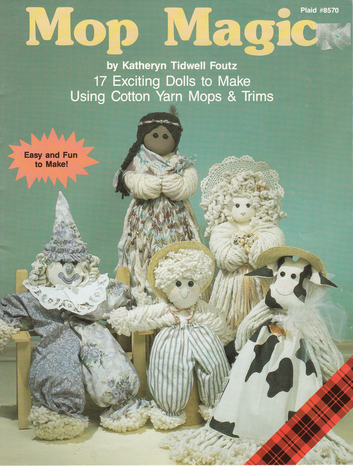 MOP MAGIC 17 DOLL PATTERNS ANGEL CHILDREN BABY CLOWN COW INDIAN + PLAID ...