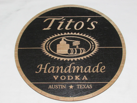Rustic Style Tito's Vodka Wood Barrel Top Style Wall Art Sign - Plaques ...