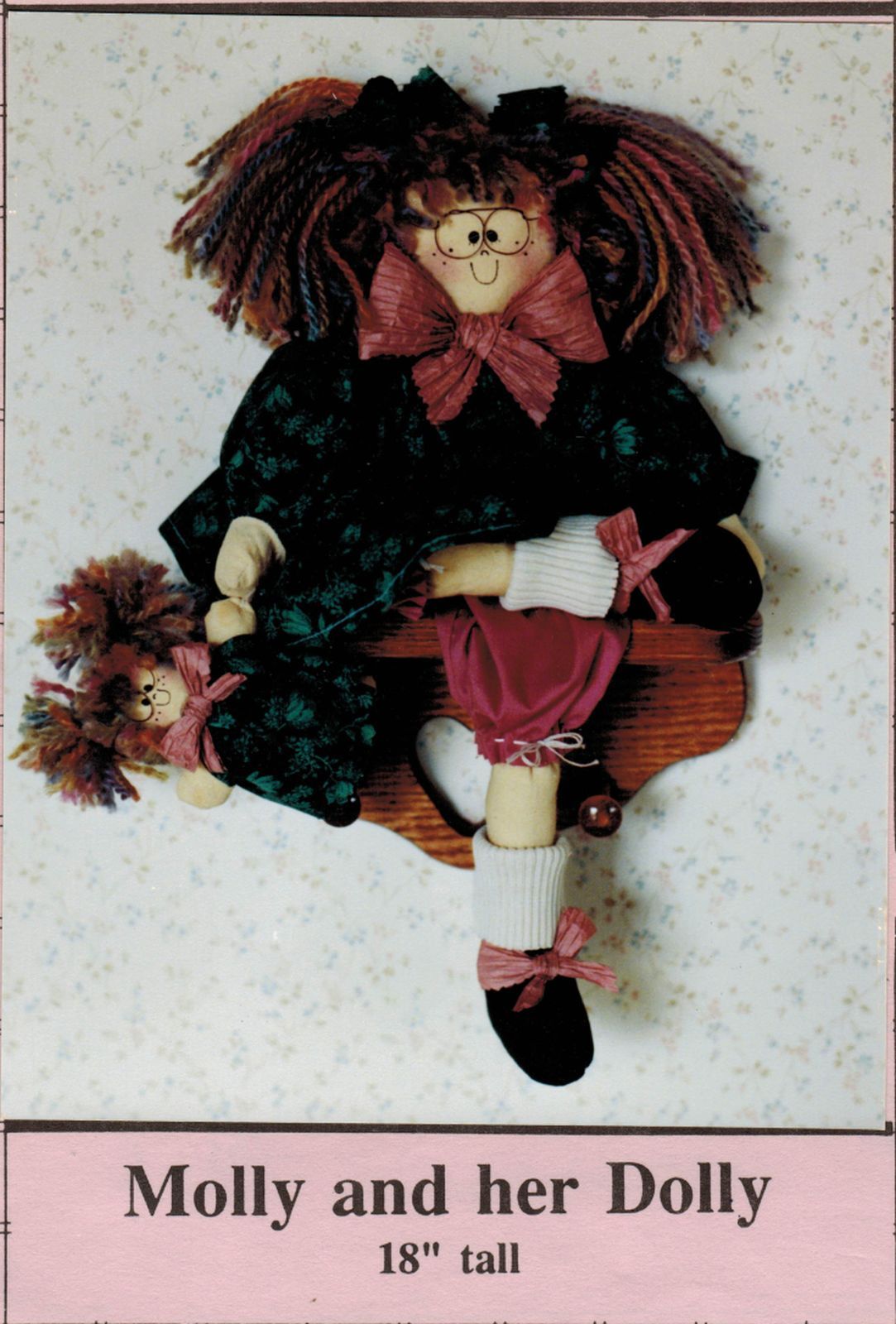 1993 Stuff N Stitches 18" Stuffed Molly & Her Dolly Liz Hansen Doll Sew ...