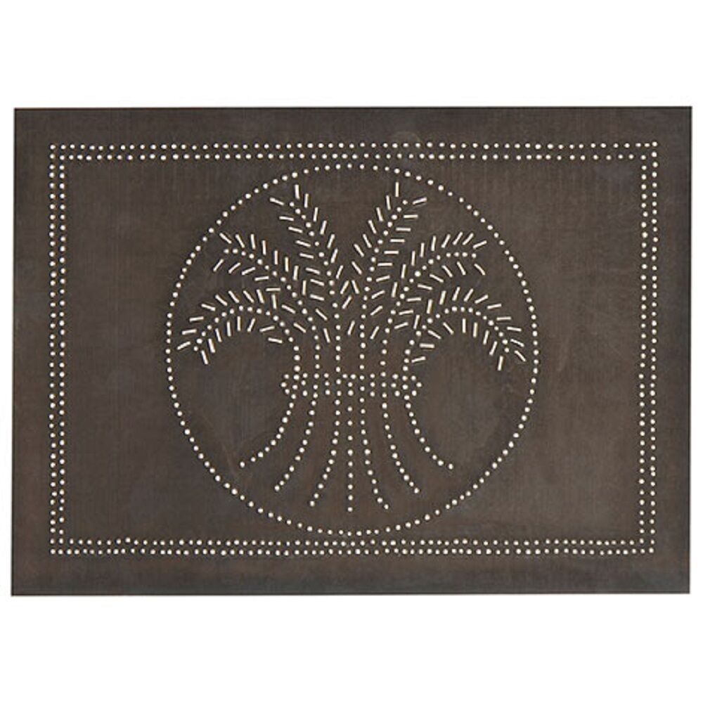 4 PUNCHED TIN PANELS Handcrafted Horizontal Rustic Country Wheat in 4 ...