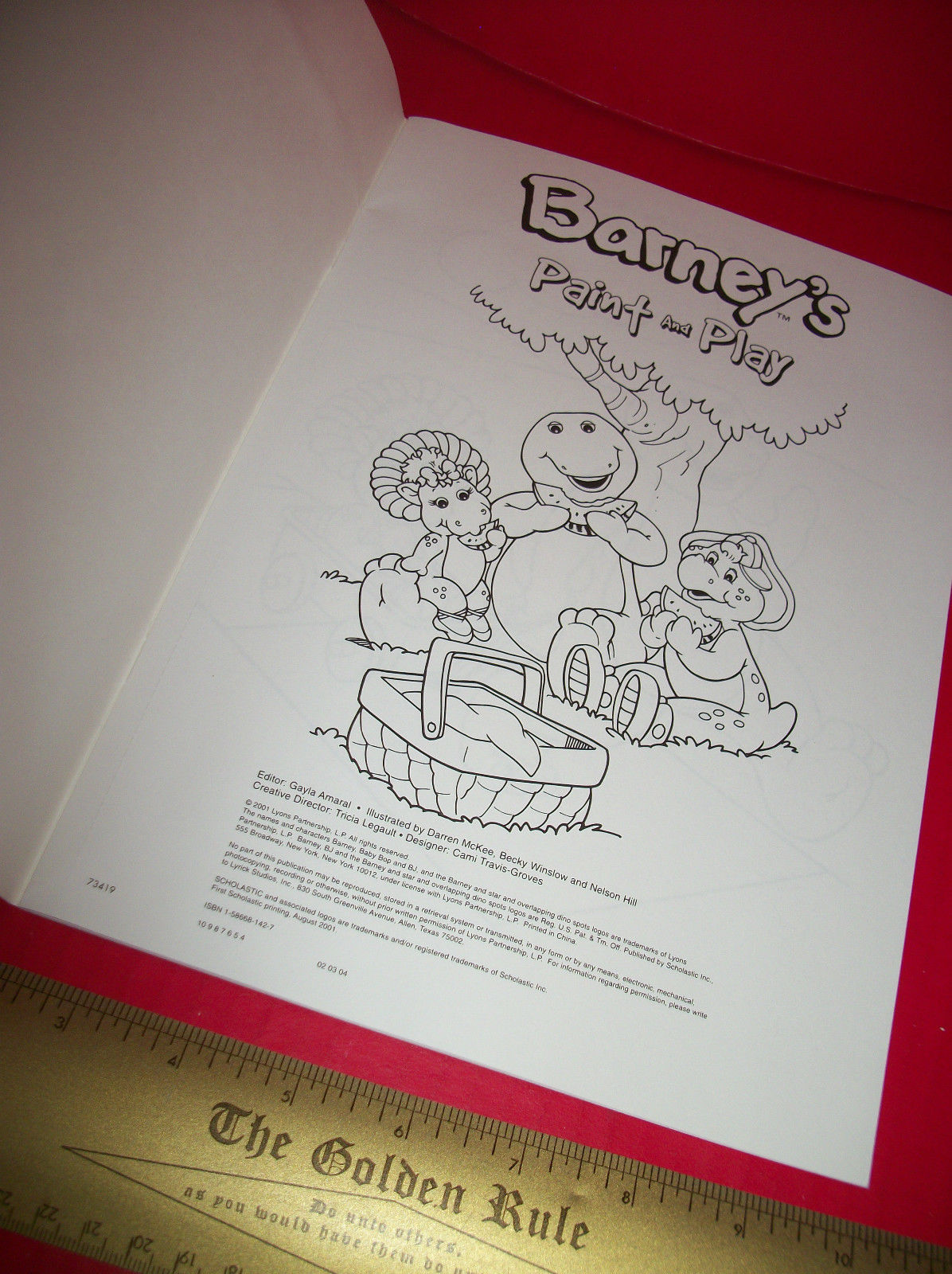 Barney Craft Activity Book Paint & Play Scholastic Water Painting ...