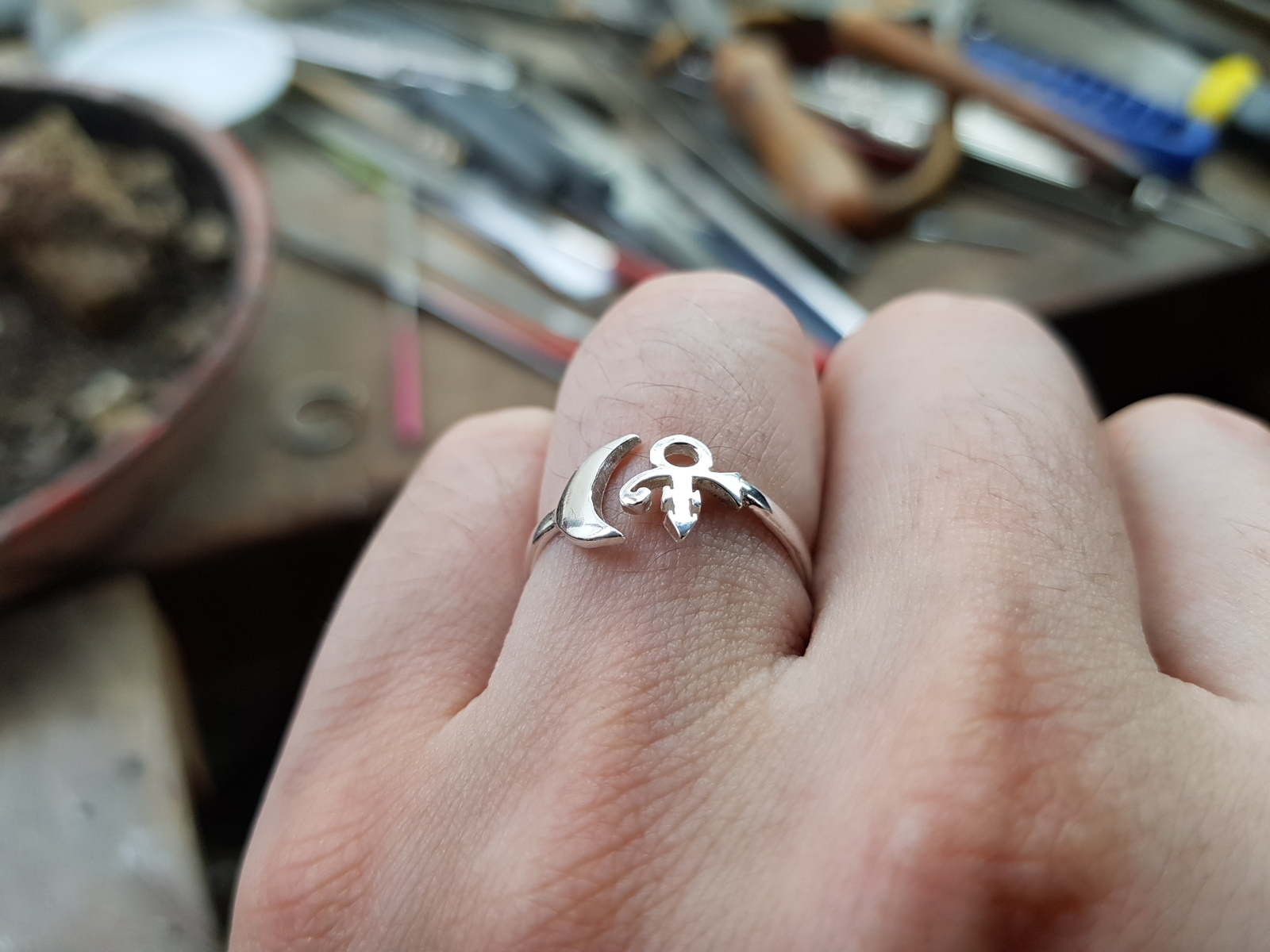 Ring - Moon crest - Love - Remembrance Symbol - Sterling Silver ...
