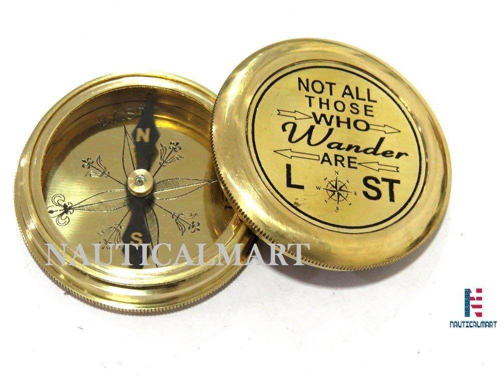 "Not All Those Who Wander Are Lost" Solid Brass Compass By NauticalMart ...